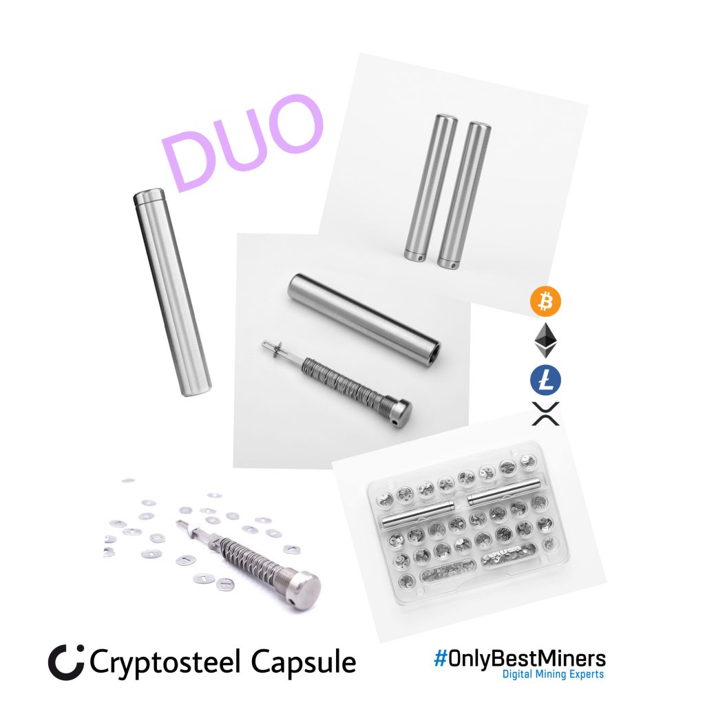 Cryptosteel capsule DUO, recovery seed - koparki kryptowalut OnlyBestMiners